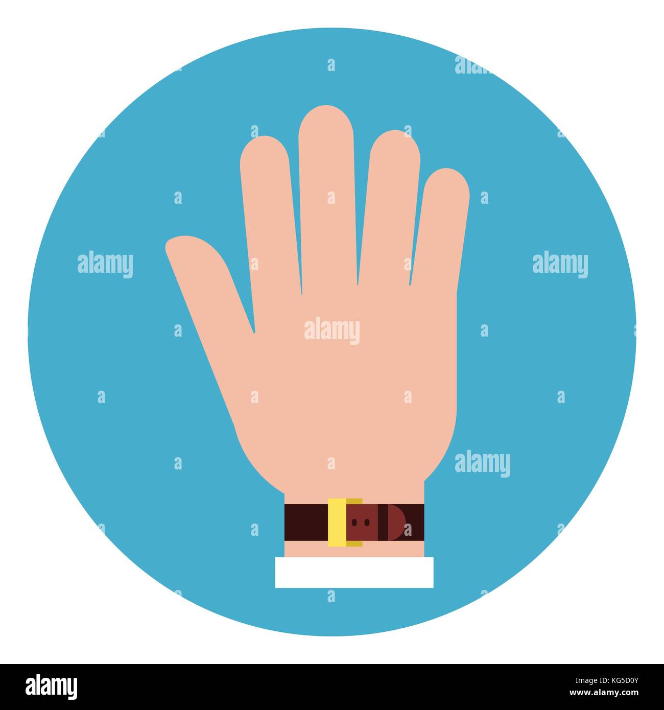 Hand Palm Icon On Round Blue Background Stock Vector Image & Art - Alamy