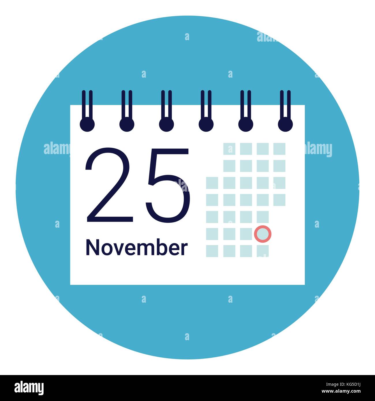 Calender Icon On Round Blue Background Stock Vector Image & Art - Alamy