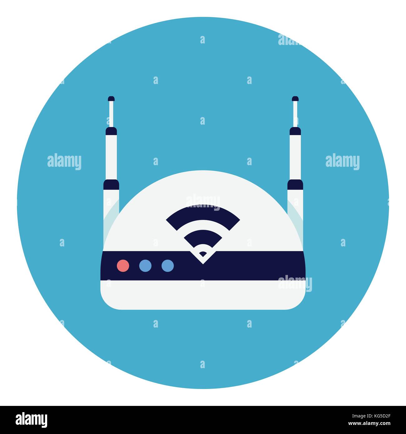 Wifi Internet Router Icon On Round Blue Background Stock Vector Image ...