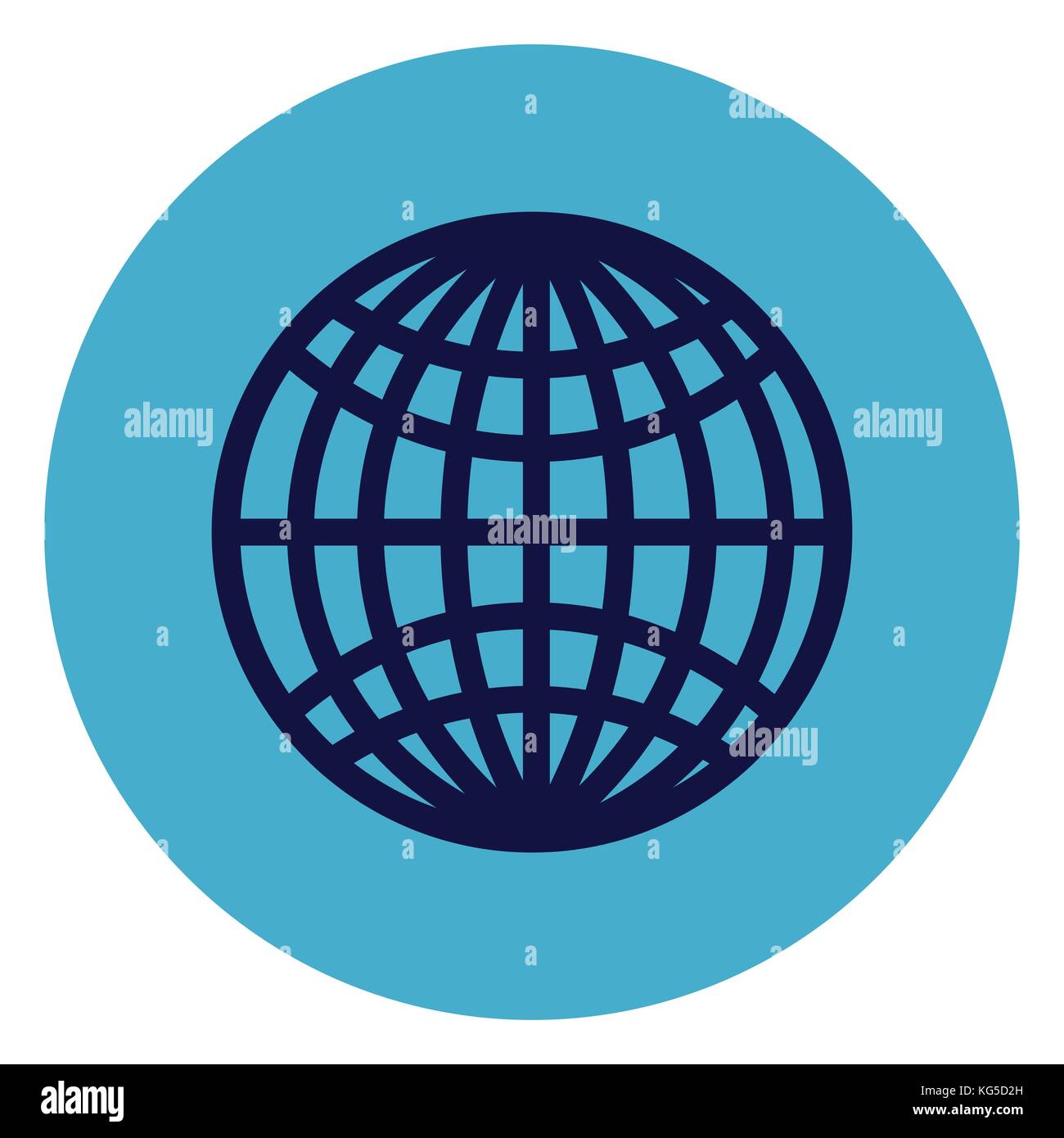 Globe Icon On Round Blue Background Stock Vector Image & Art - Alamy