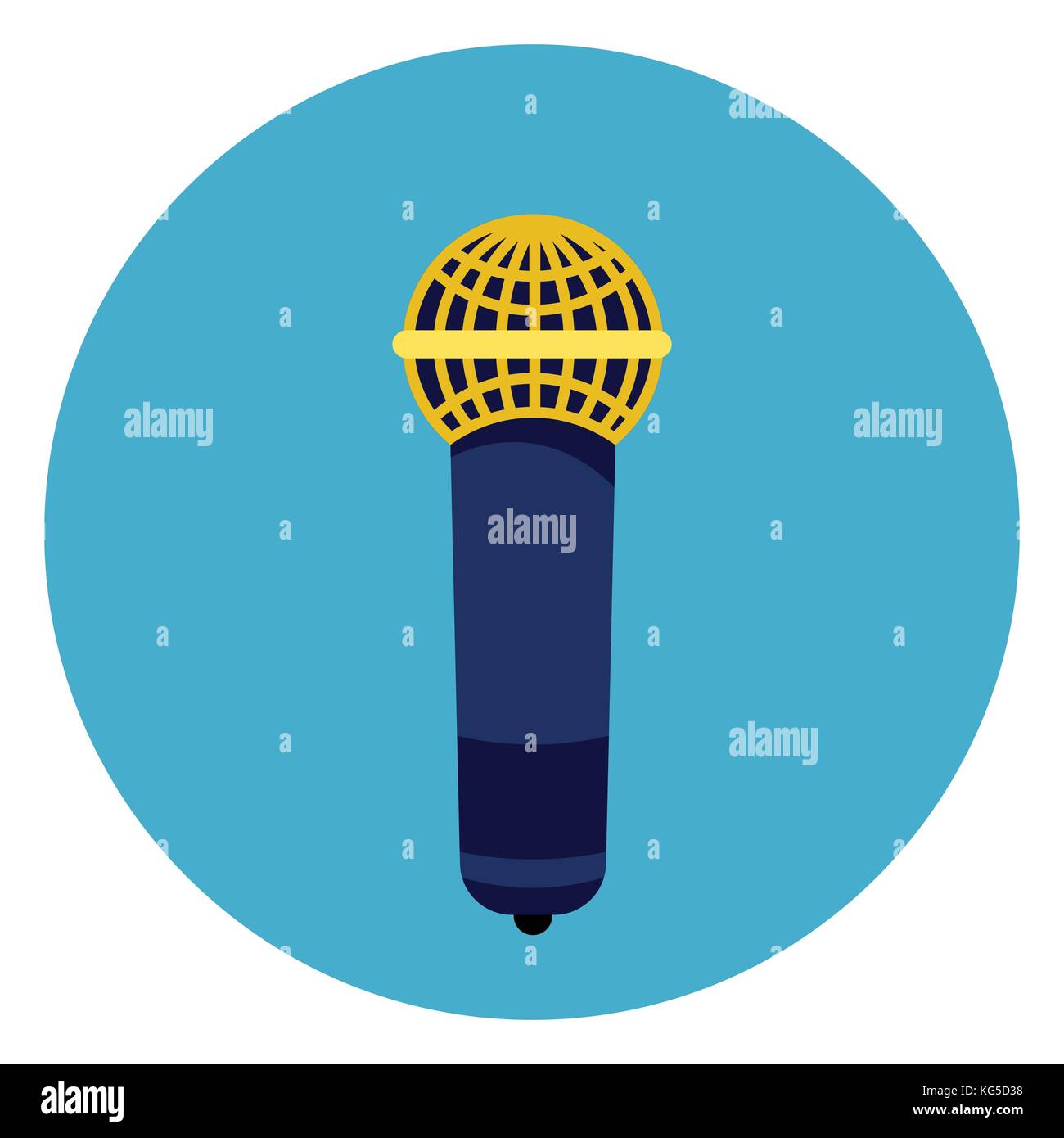 Microphone Icon On Round Blue Background Stock Vector Image & Art - Alamy