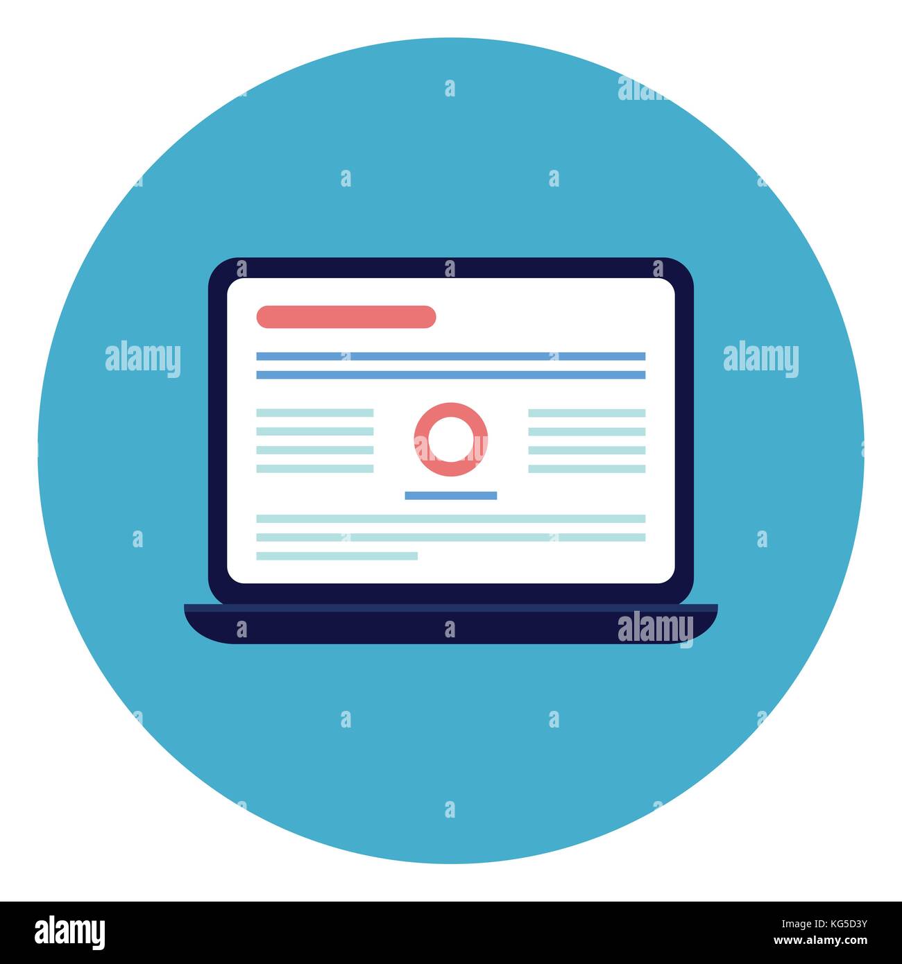 Laptop Compuer Icon On Round Blue Background Stock Vector Image & Art ...