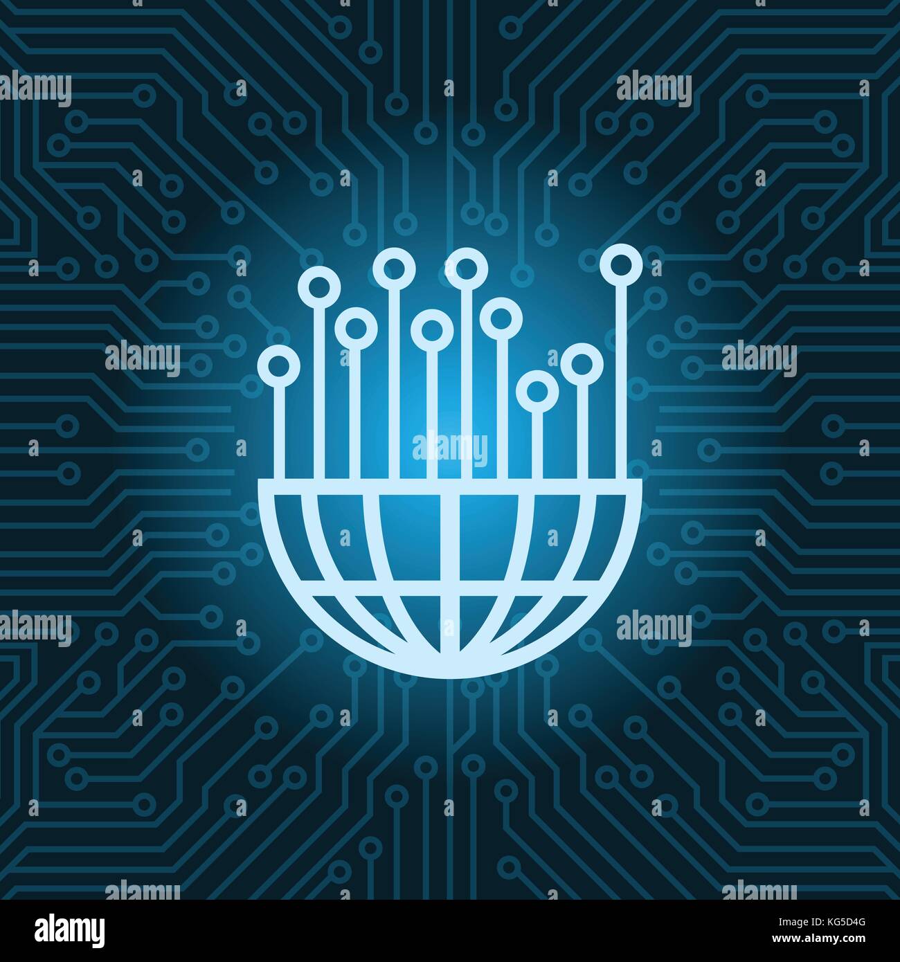 Globe circuit board Stock Vector Images - Alamy
