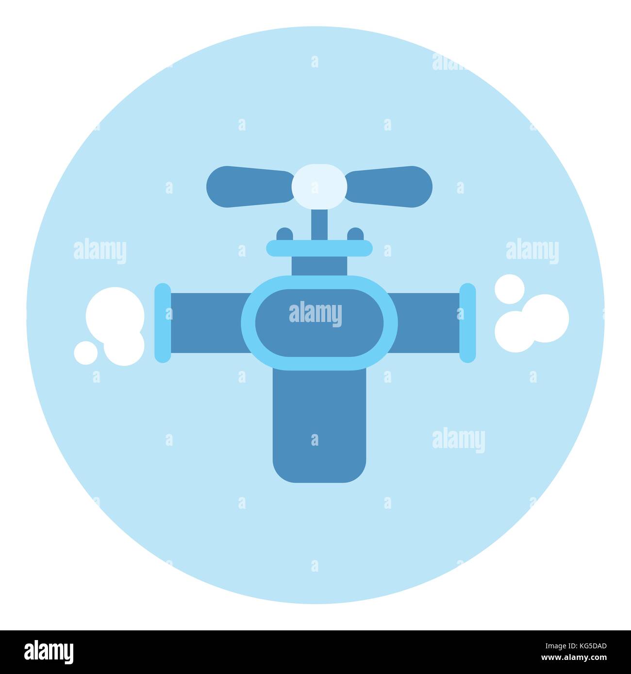 Gas Tap On Pipe Icon Faucet On Blue Background Stock Vector Image & Art ...
