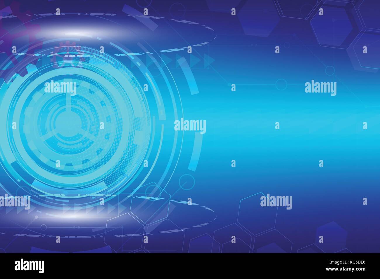 abstract digital technology with blue gears background vector design ...