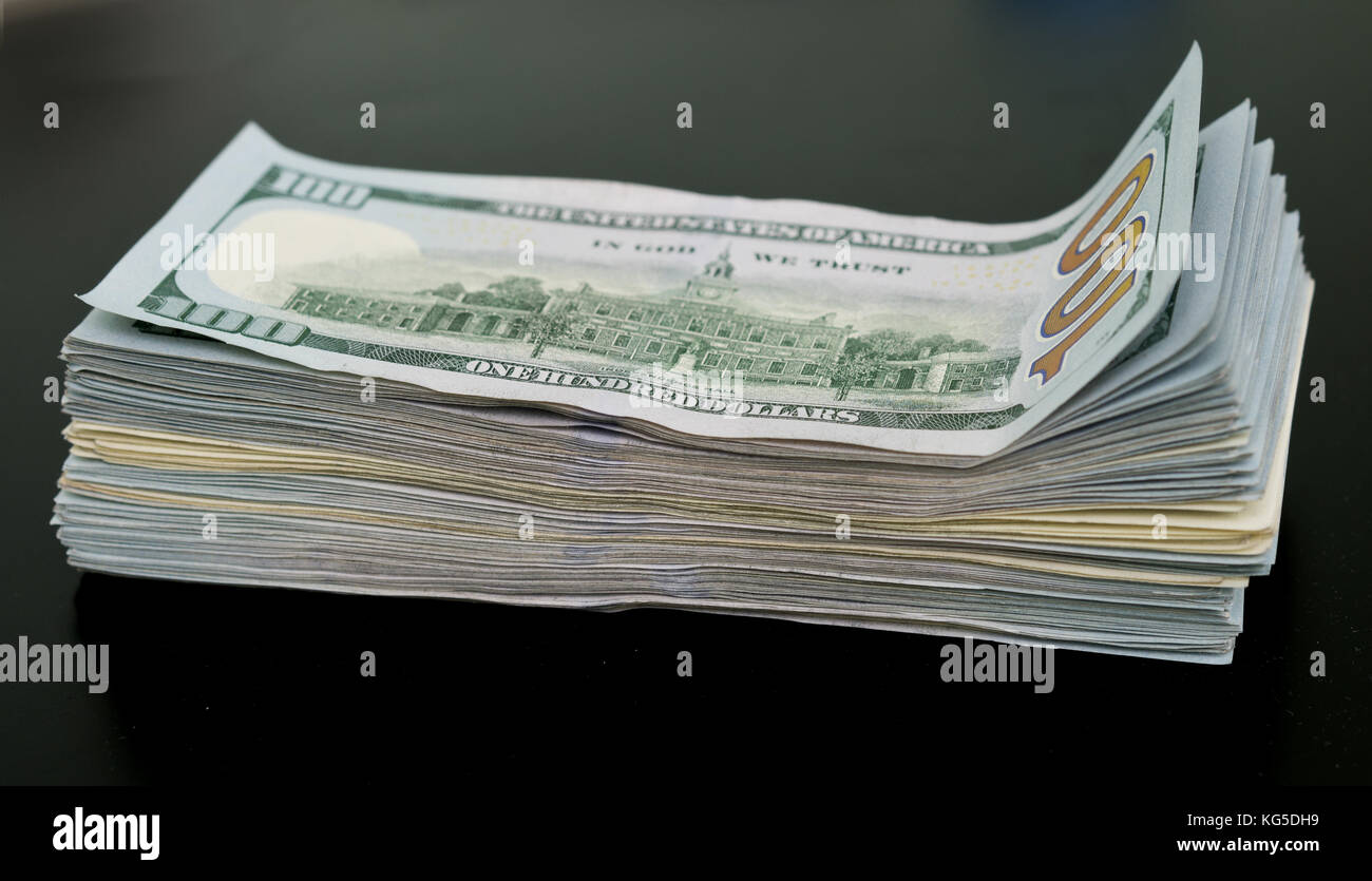 Top view stack dollars hi-res stock photography and images - Alamy