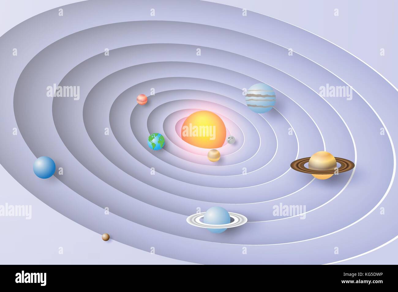 Paper art of Solar system background vector,illustration Stock Vector ...