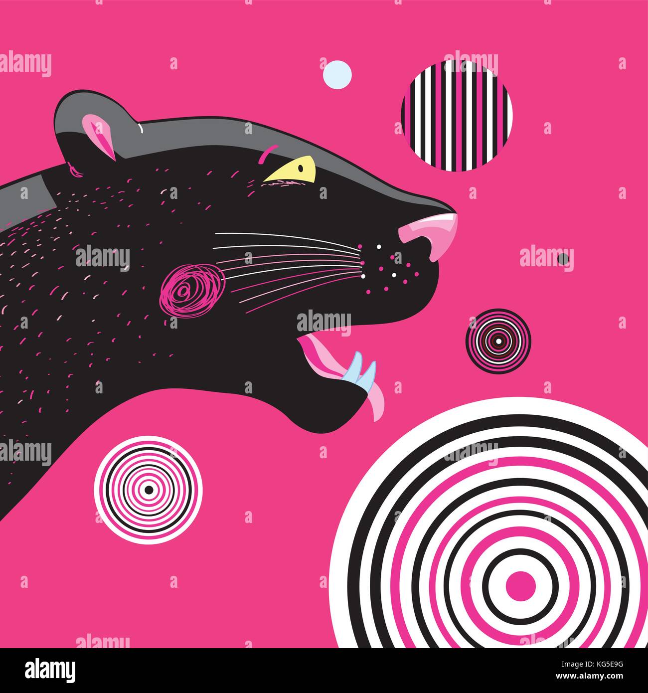Vector portrait of a black panther with an abstract background Stock ...