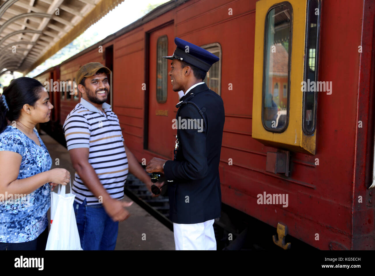 Peradeniya Junction Station Kandy Central Province Sri Lanka couple ...