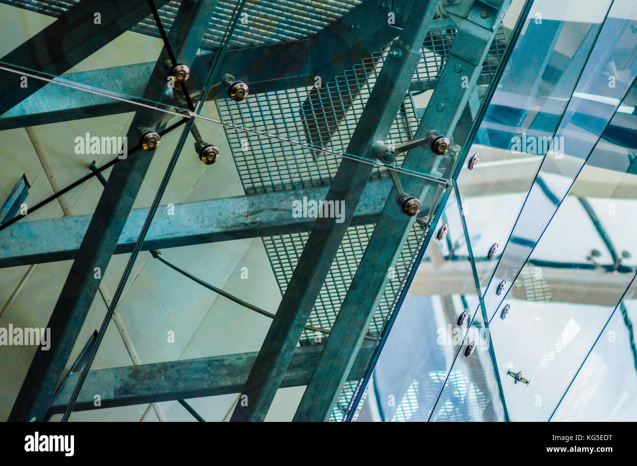 Glass holder. Fitting Glass. Facade Spider system Stock Photo - Alamy