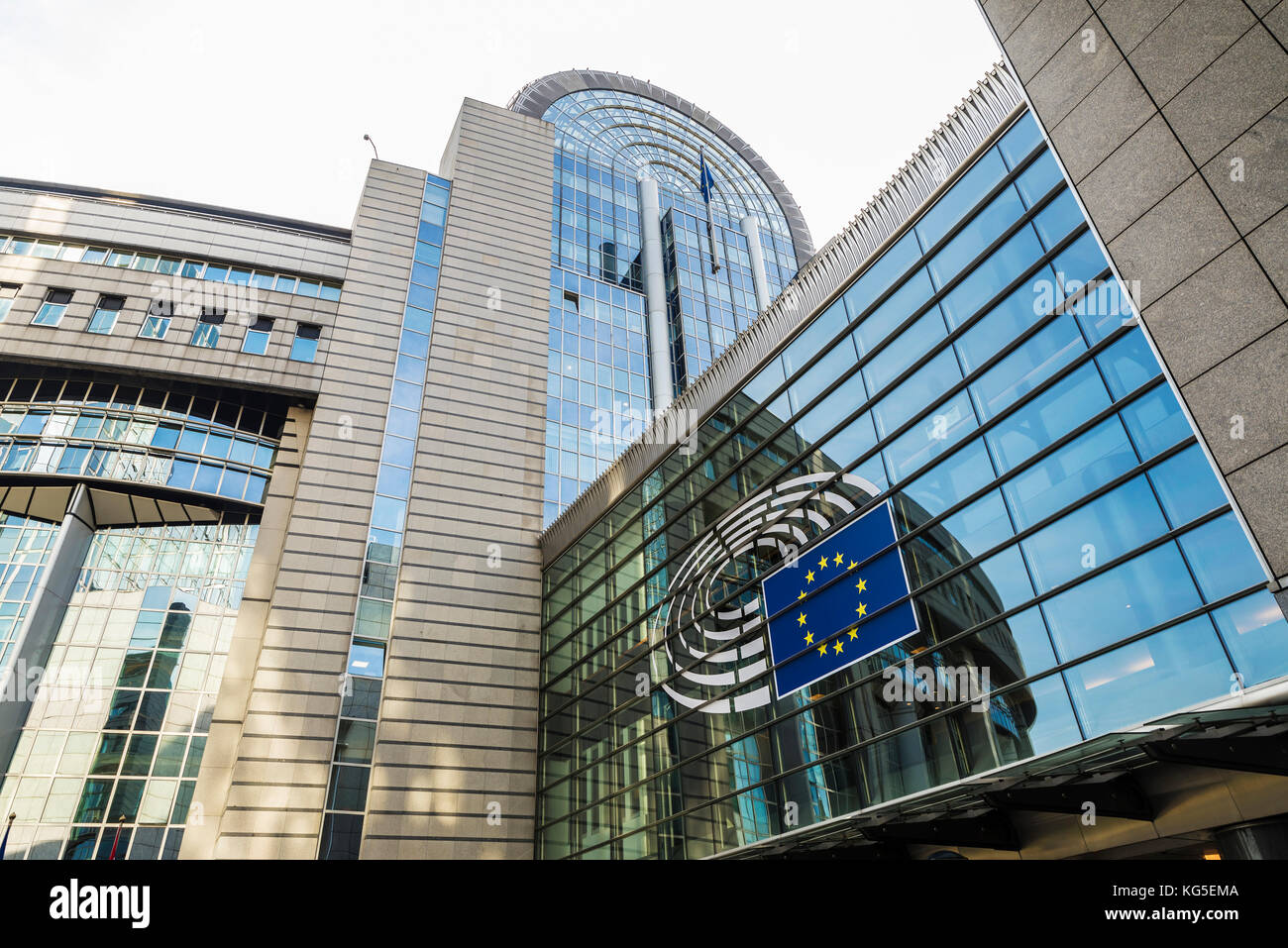 Brussels, Belgium - August 28, 2017: Facade of the modern office ...