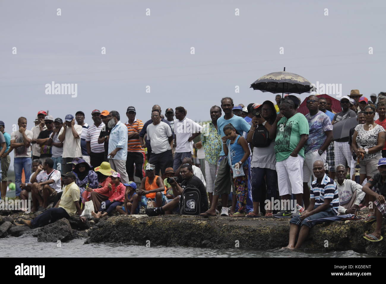 Regatta of colorful traditional Mauritian wooden Pirogues Mahebourg ...