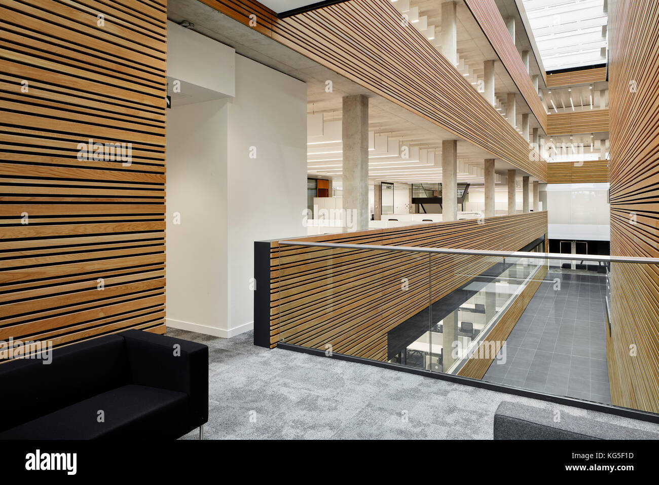 View of atrium from bridge. The Big Data Institute, Oxford, United ...