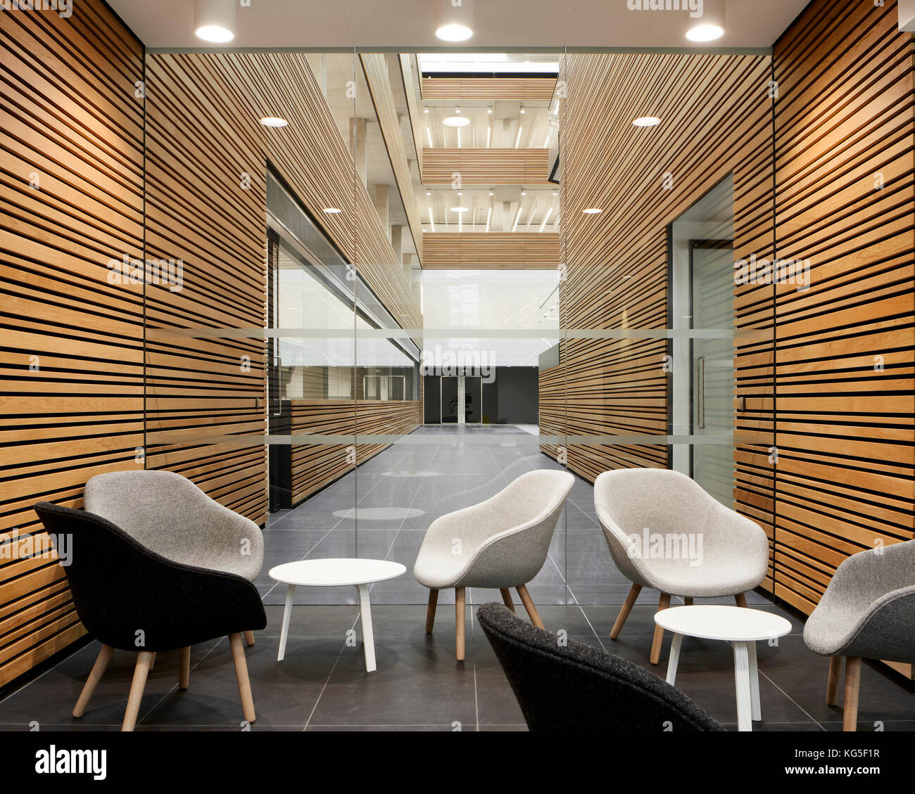 Detail of seating area. The Big Data Institute, Oxford, United Kingdom ...