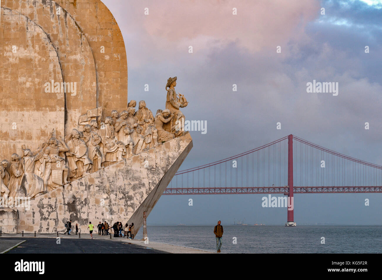 View to The Monument of The Discoveries and April 25th Bridge,Belem ...