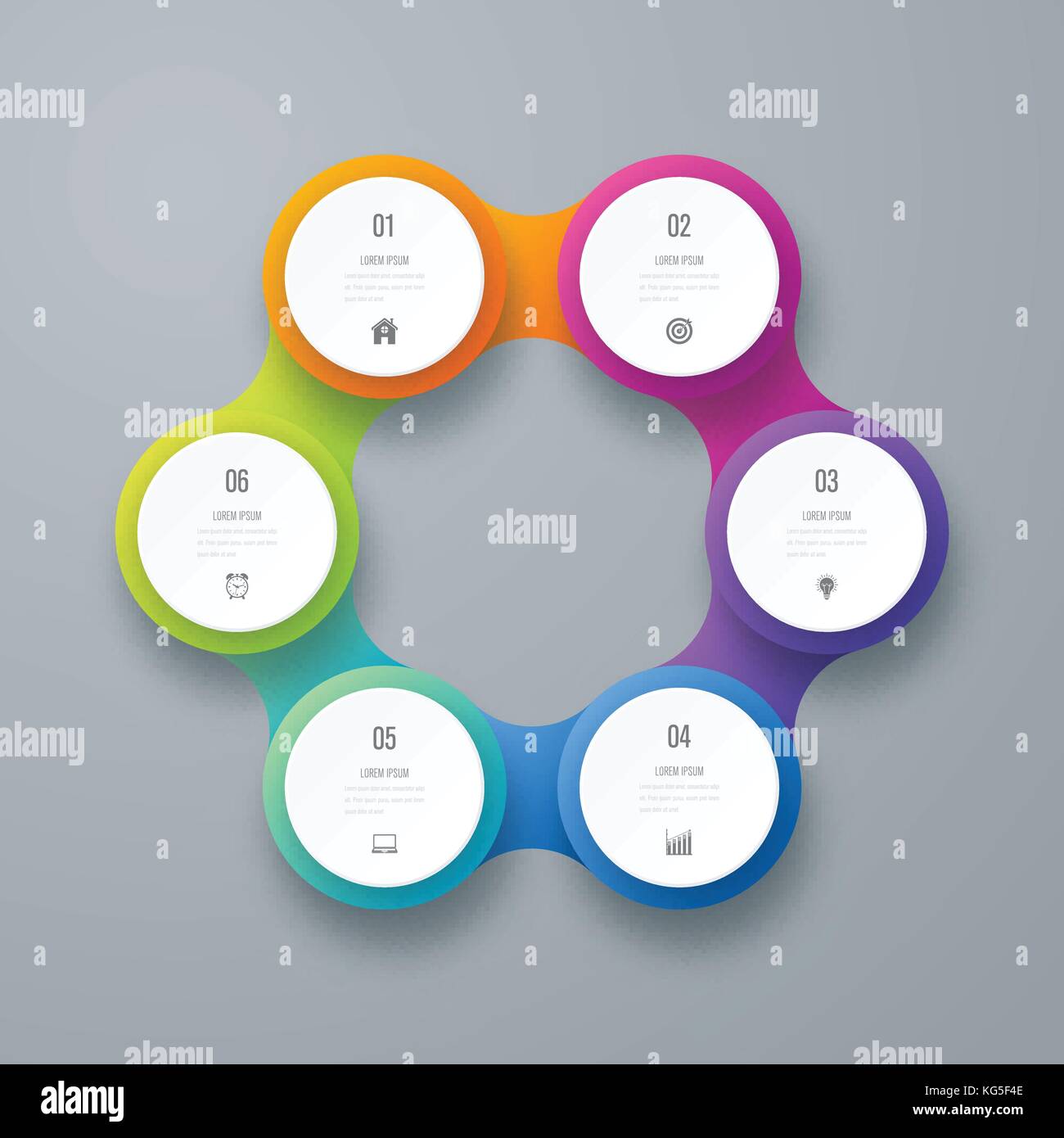 Infographics template 6 options with circle Stock Vector Image & Art ...