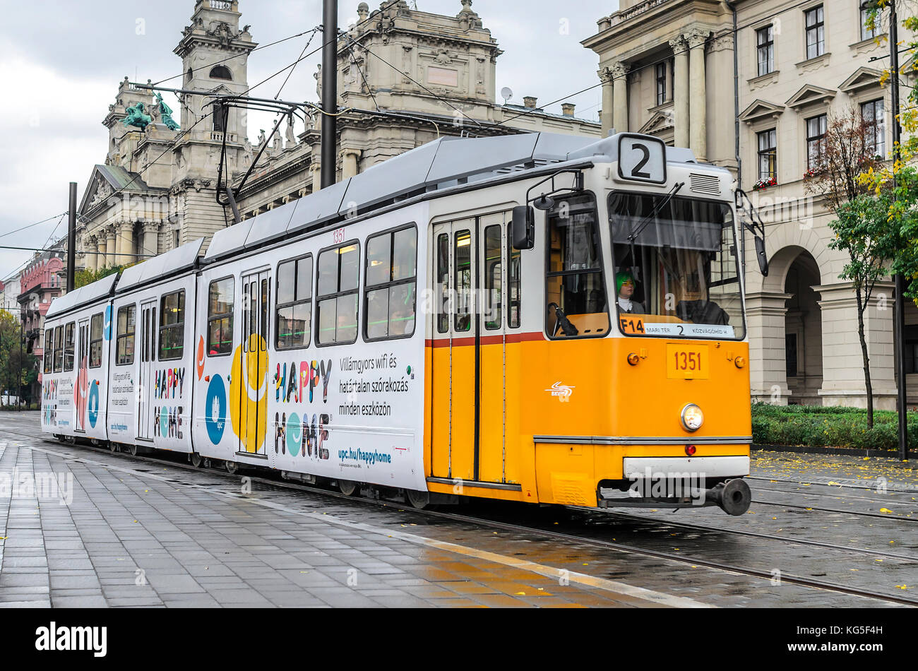 Tram in the streets of Budapest, Hungary Stock Photo - Alamy