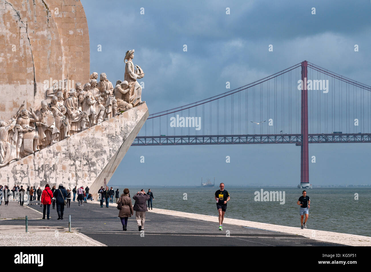 View to The Monument of The Discoveries and April 25th Bridge,Belem ...