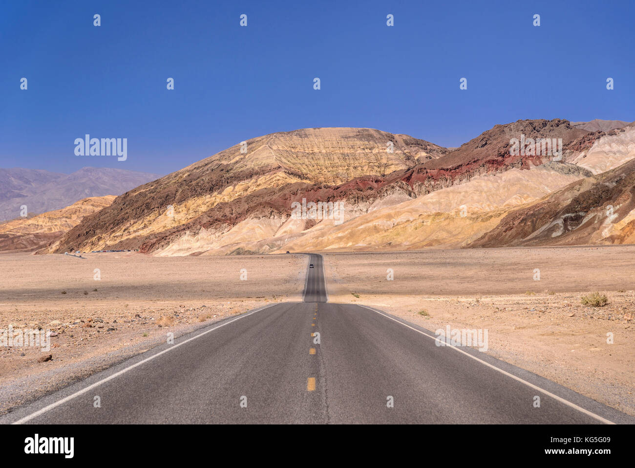 The USA, California, Death Valley National Park, Badwater Road with ...