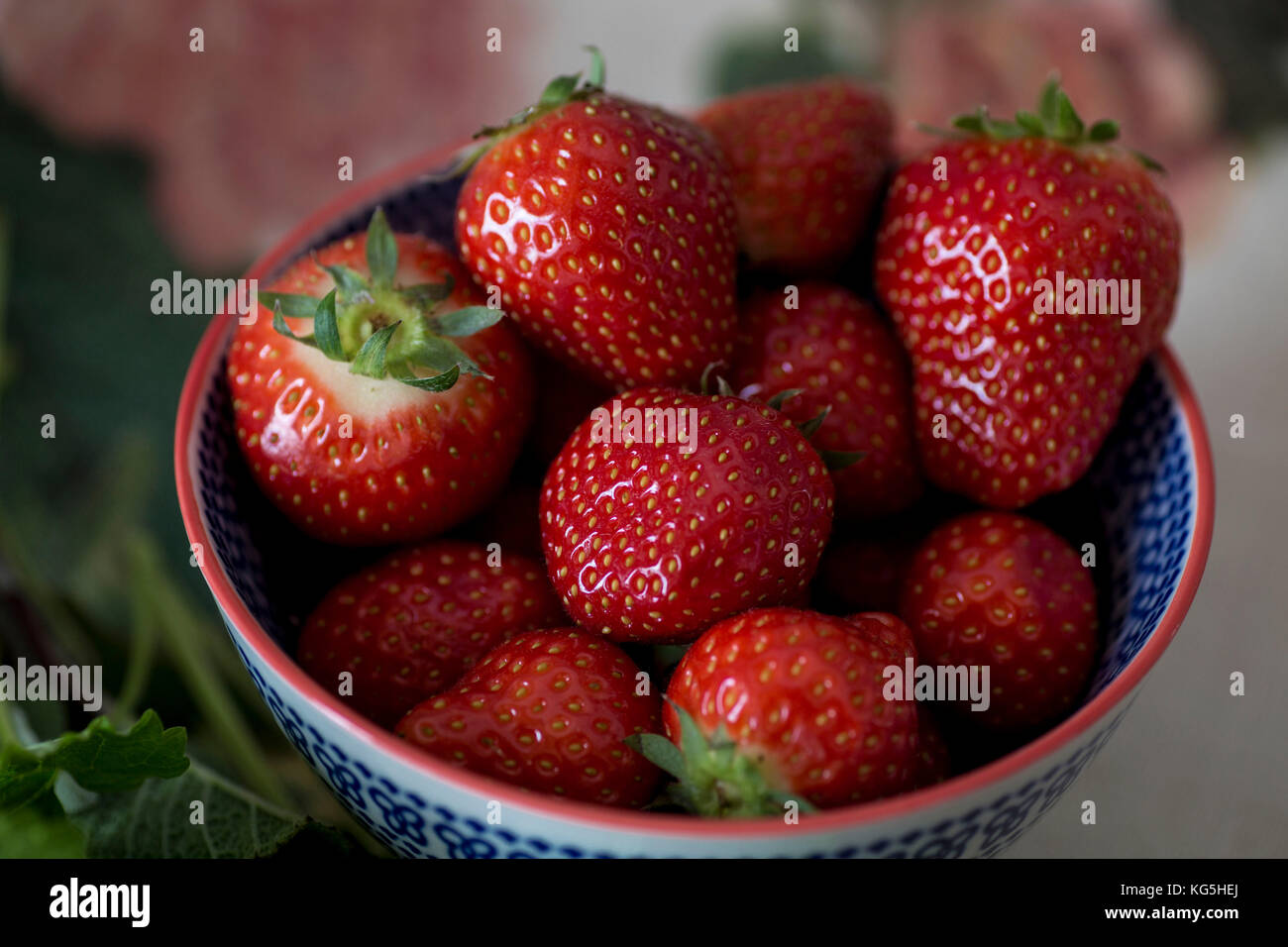 Strawberries in bowl Stock Photo - Alamy
