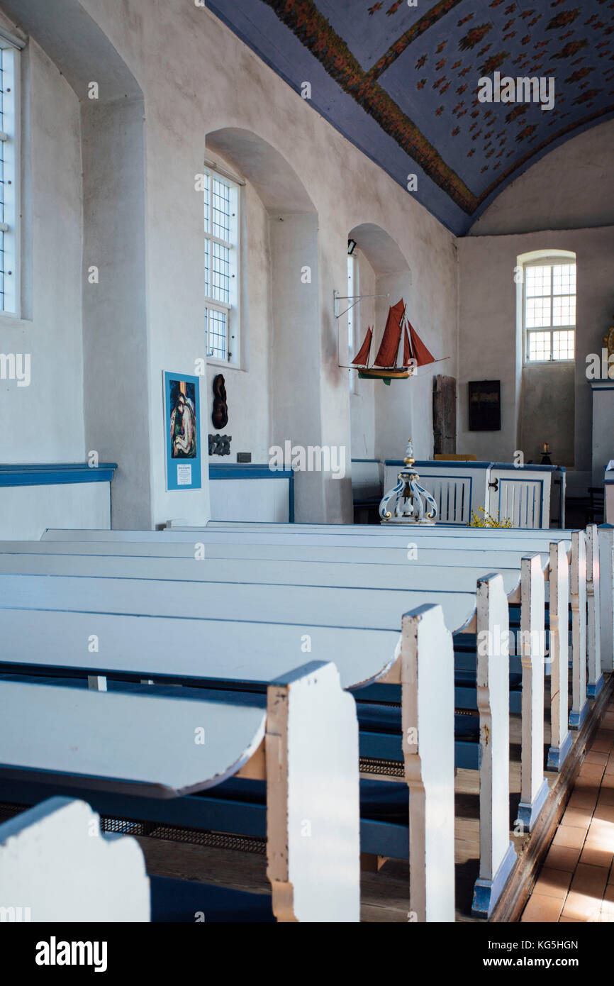 Interior view of the abbey church on Hiddensee island, Germany Stock ...
