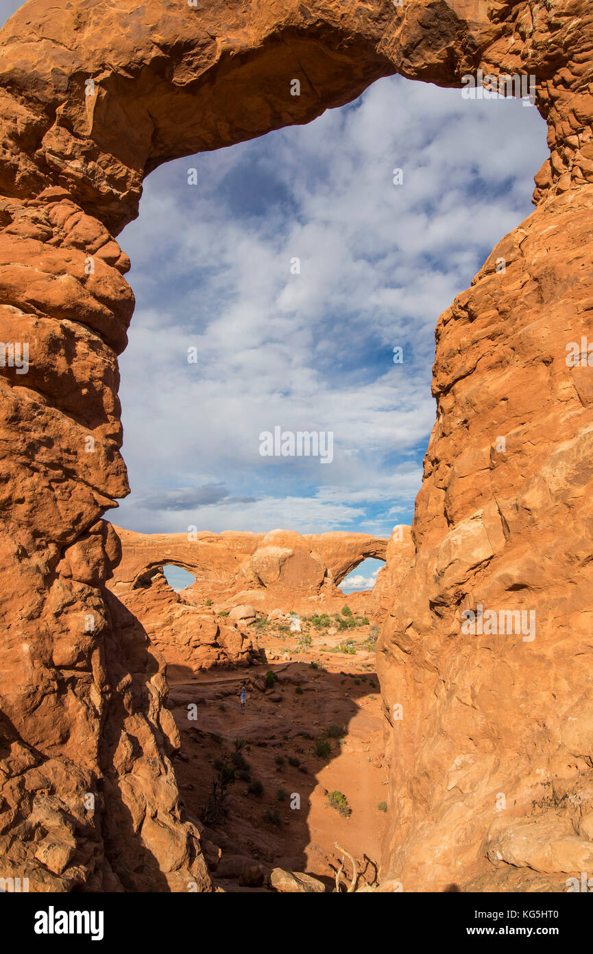 View on the north and south window from Turret arch, Arches National ...