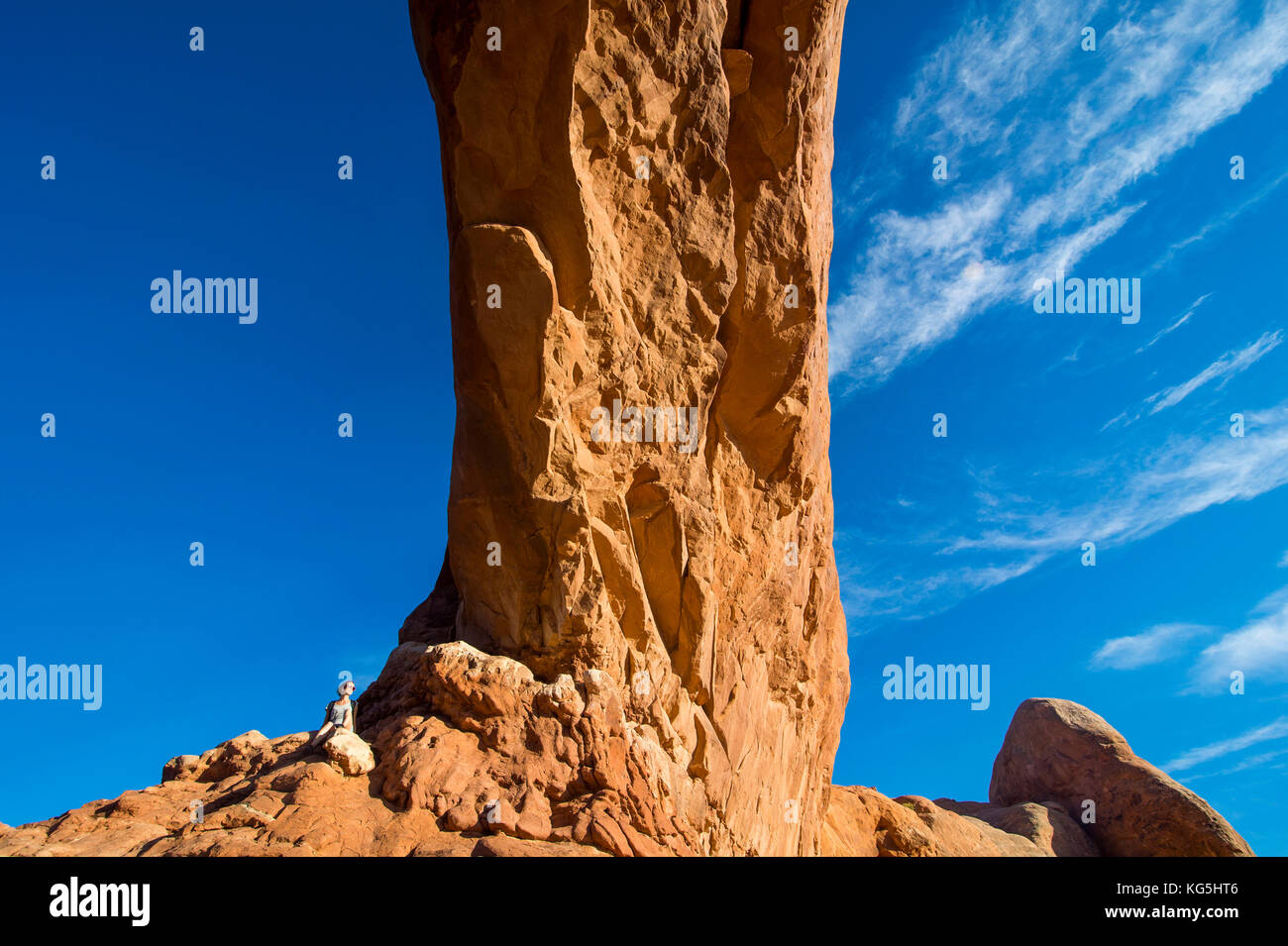 North window arch in the Arches National Park, Utah, USA Stock Photo ...