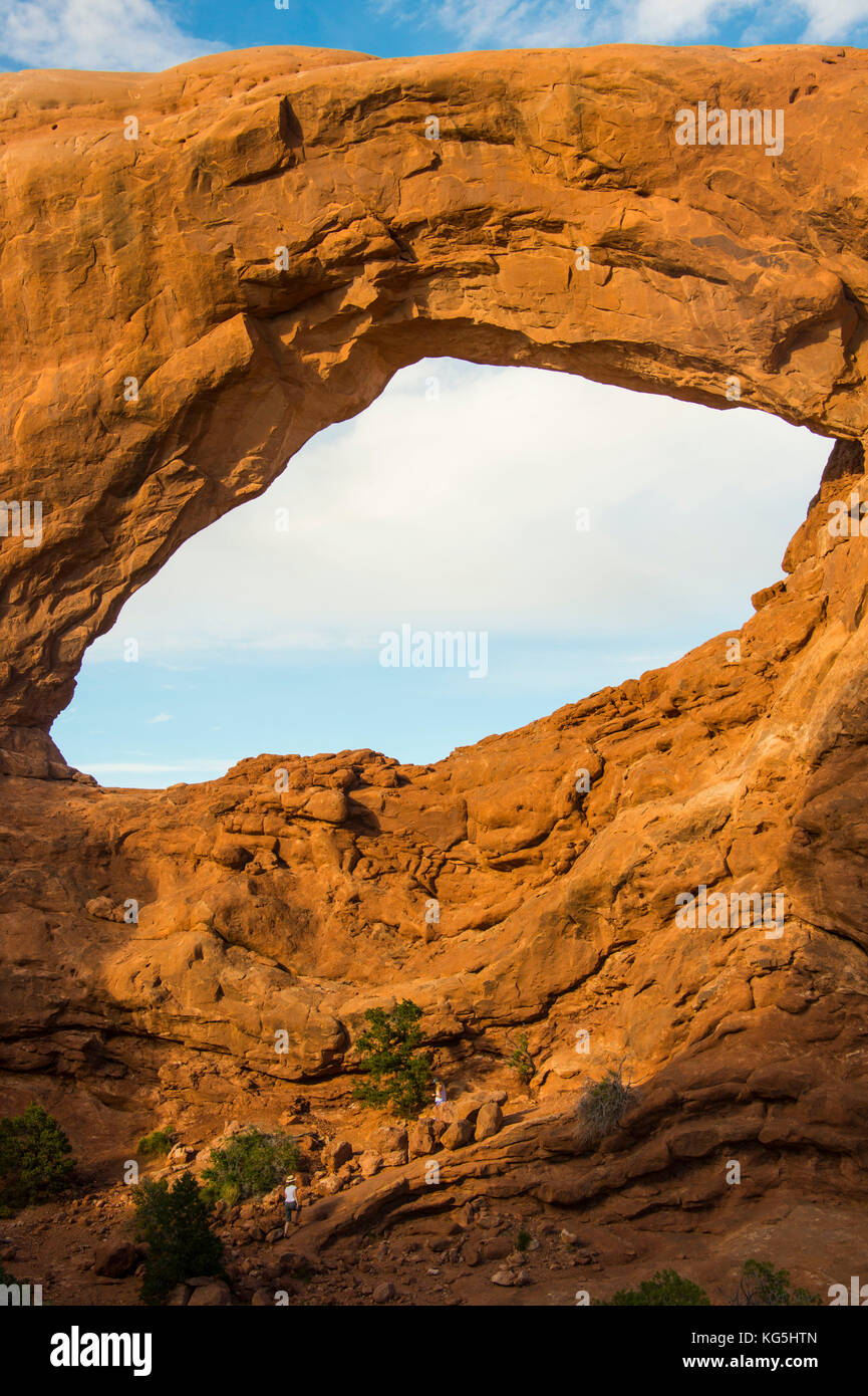 South window arch in the Arches National Park, Utah, USA Stock Photo ...