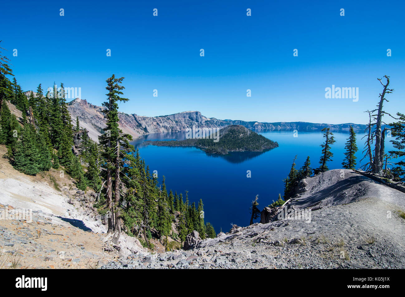 The huge caldera of the Crater lake National Park, Oregon, USA Stock ...