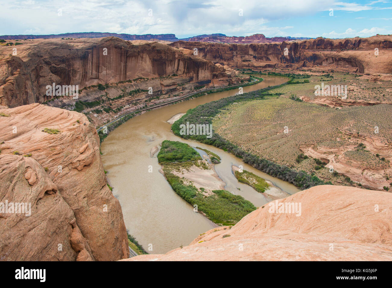 Overlook over the Colorado river from the slickrock trail. Moab, Utah ...