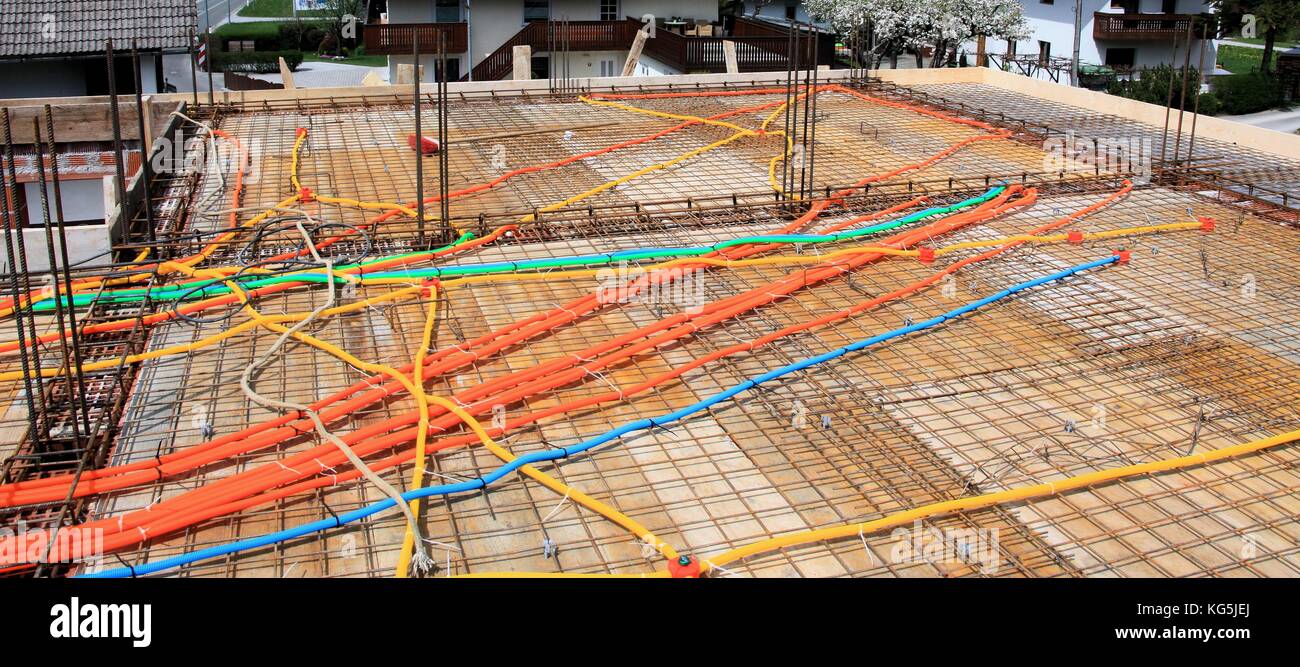 foundation construction with plastic tubes Stock Photo - Alamy