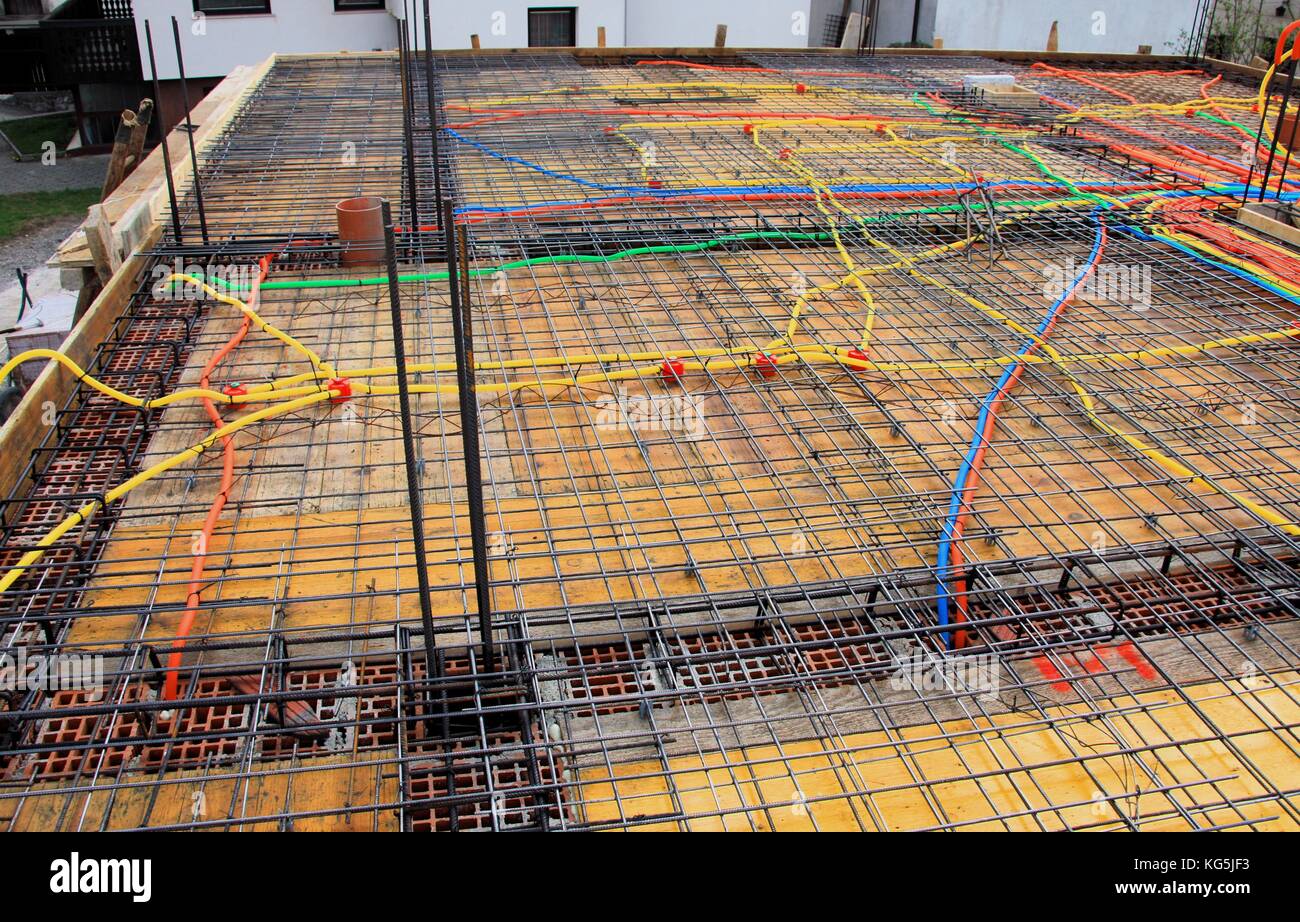 new foundation construction with plastic tubes Stock Photo - Alamy