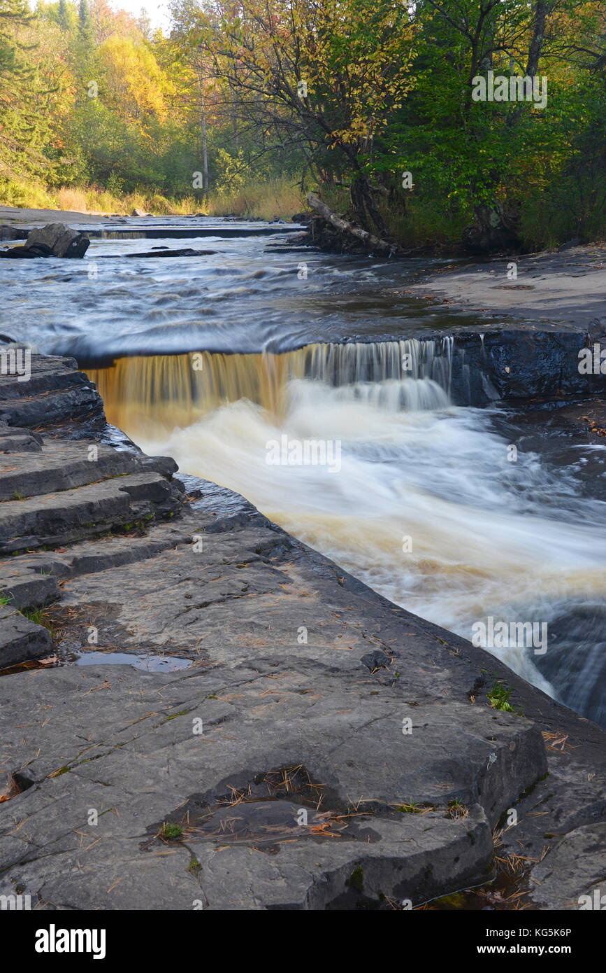 Canyon Falls Creek, Upper Peninsula, Michigan 9 17 Stock Photo - Alamy