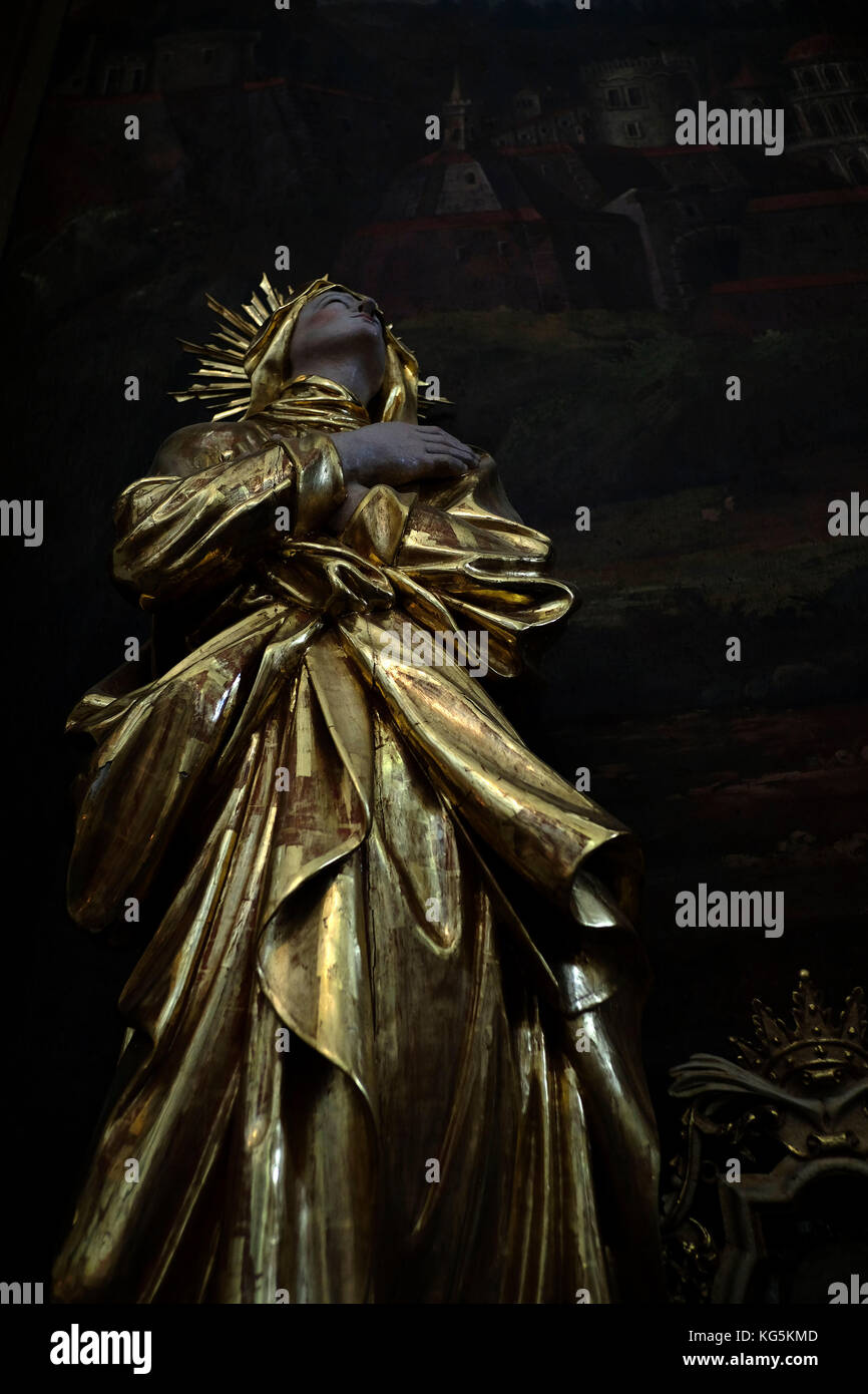 Europe, Czech Republic, Mähren, Moravia, Sumperk, Schönberg, Statue ...