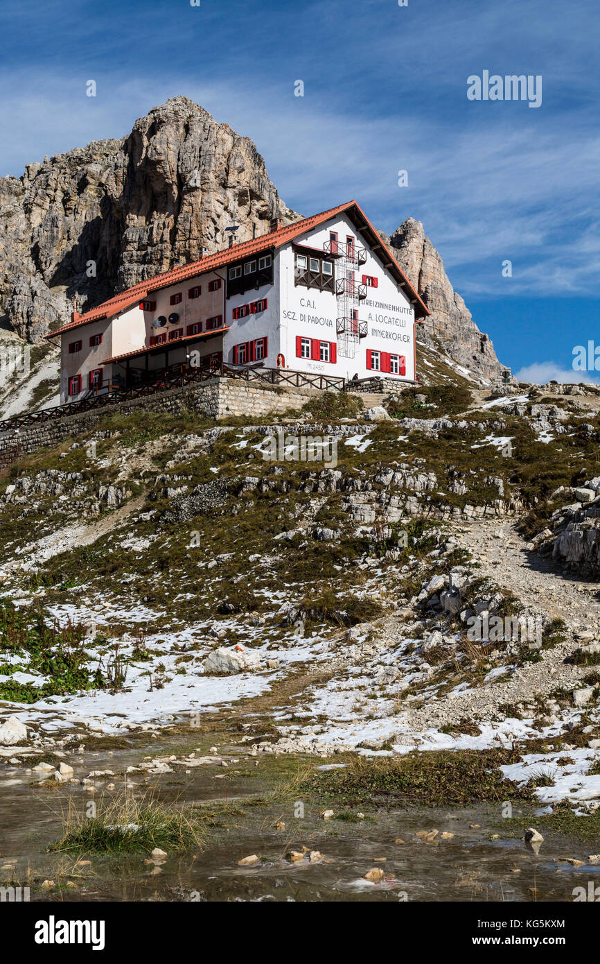 Europe, Italy, Alps, Dolomites, Sexten Dolomites, South Tyrol, Rifugio ...