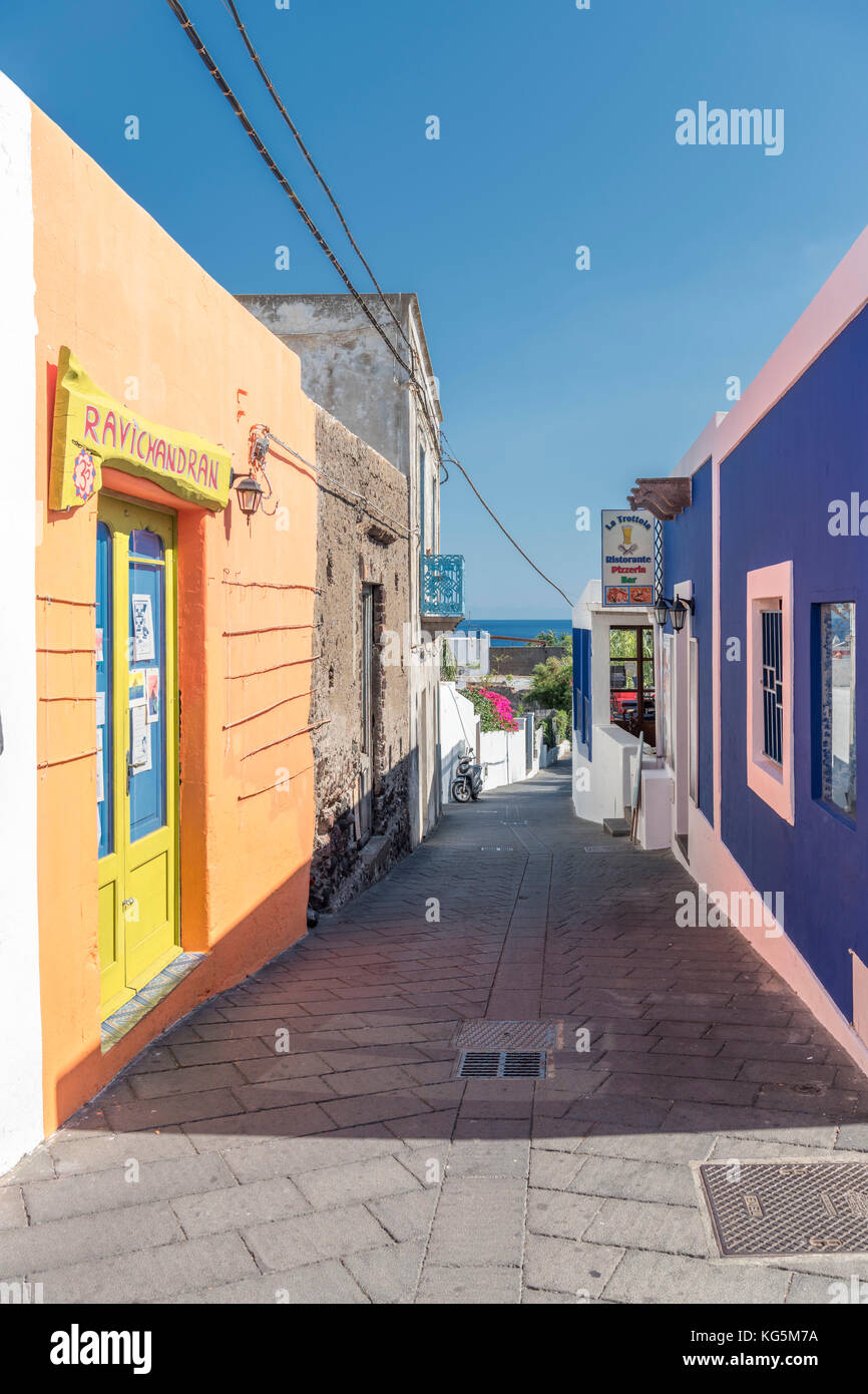 Village near Stromboli at Messina district, Sicily, Italy, Europe Stock ...