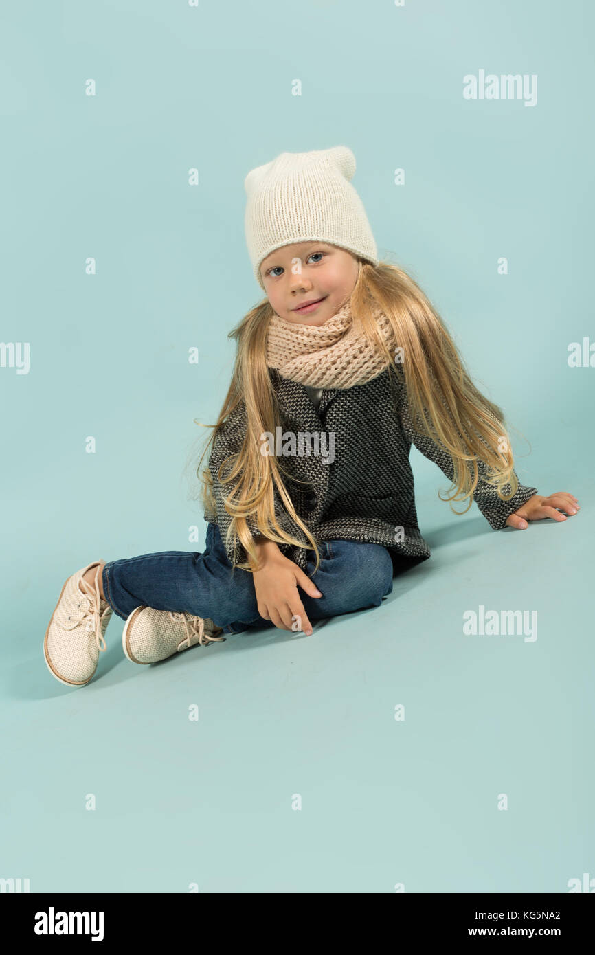 Cute pretty girl in warm clothes Stock Photo - Alamy
