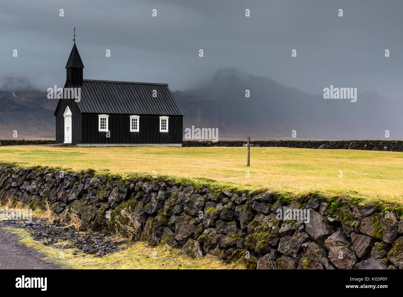 Budir, Snaefellsnes Peninsula, Western Iceland, Iceland. The black ...