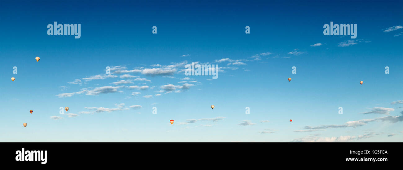 Hot-air balloons on Turkey sky, Goreme, Cappadocia, Turkey Stock Photo ...