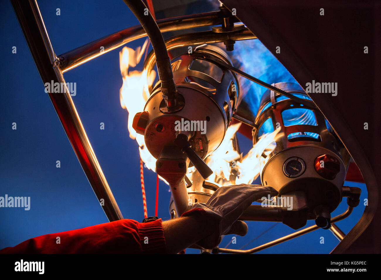 Starting a balloon engine, Cappadocia, Turkey Stock Photo - Alamy