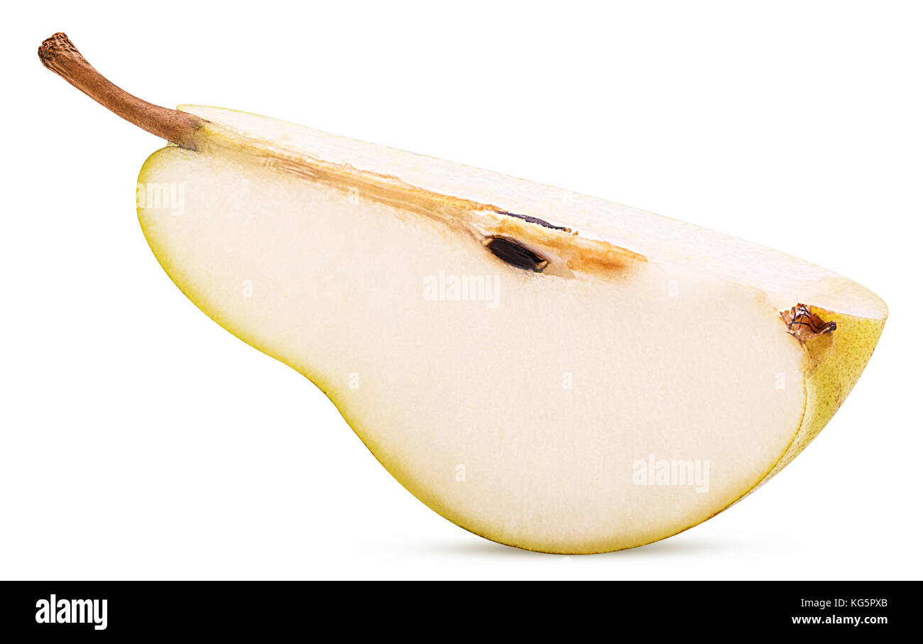 Fresh pears slice isolated on white background Clipping Path Stock ...