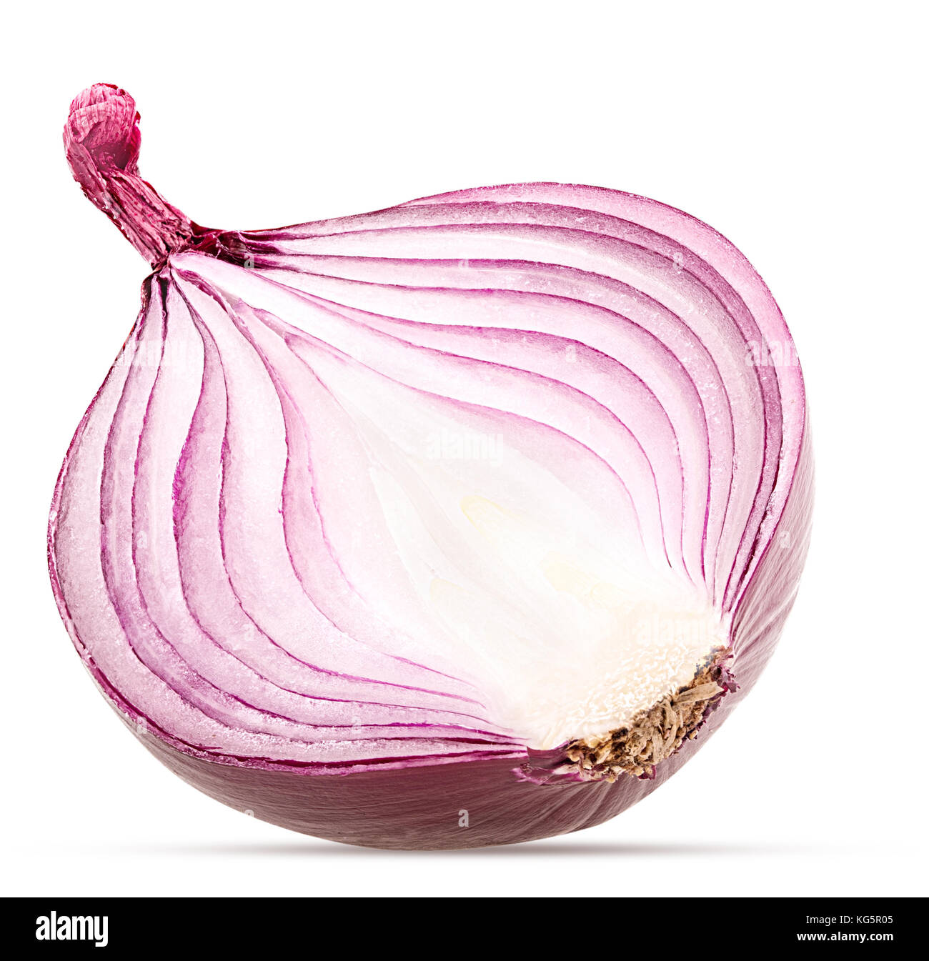 Red onion cut in half isolated on white background Clipping Path Stock ...