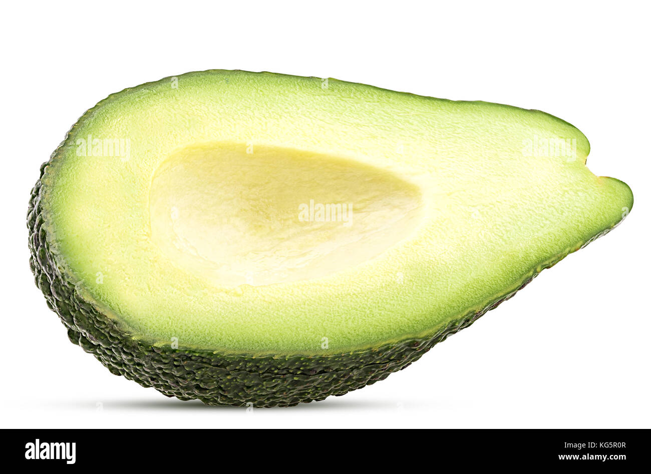 Avocado cut in half pitted isolated on white background Clipping Path ...