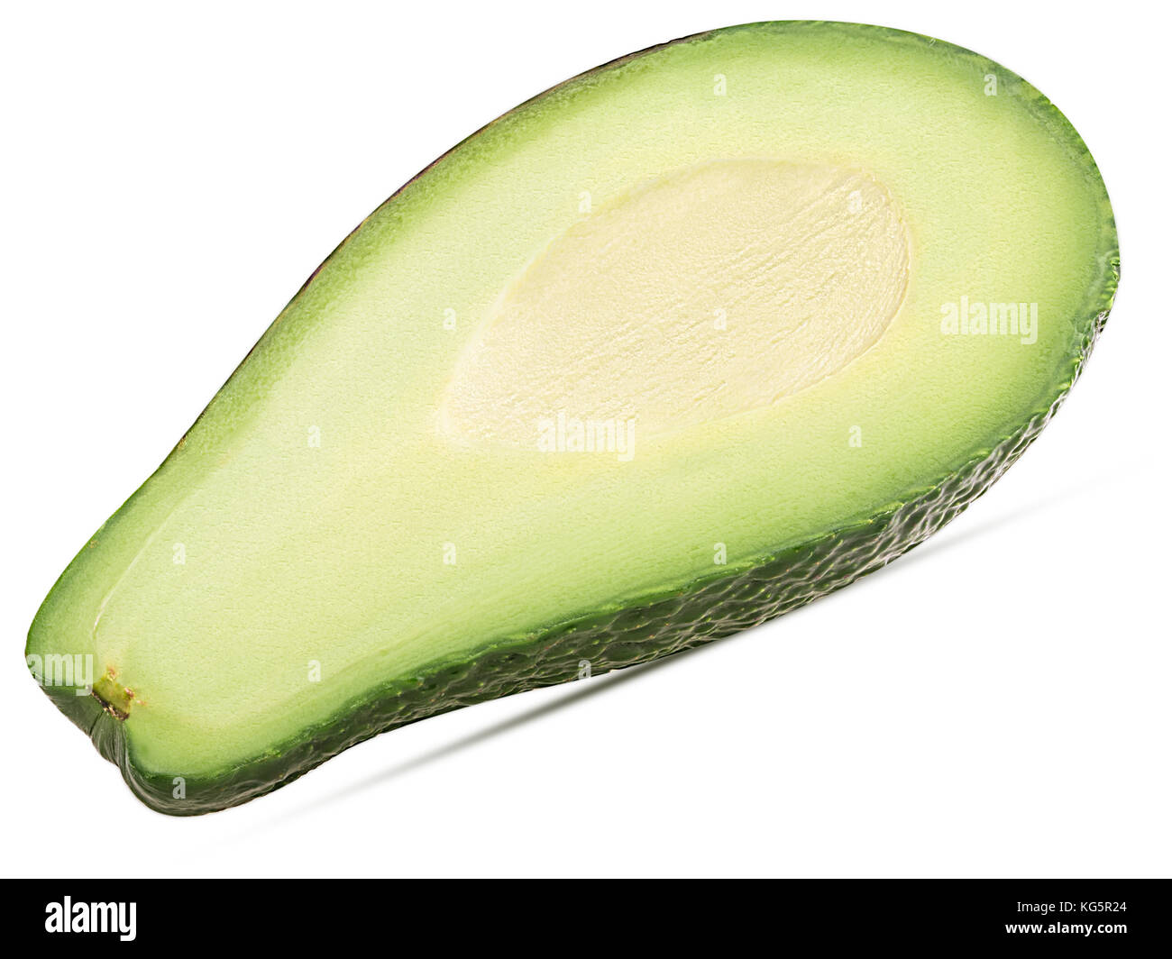 Avocado cut in half pitted isolated on white background Clipping Path ...