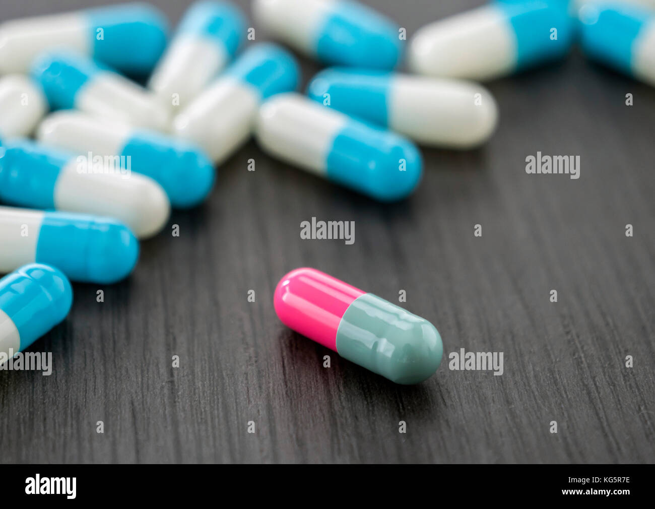 Many Medicines Pills Capsules Of Diferent Size Stock Photo - Alamy