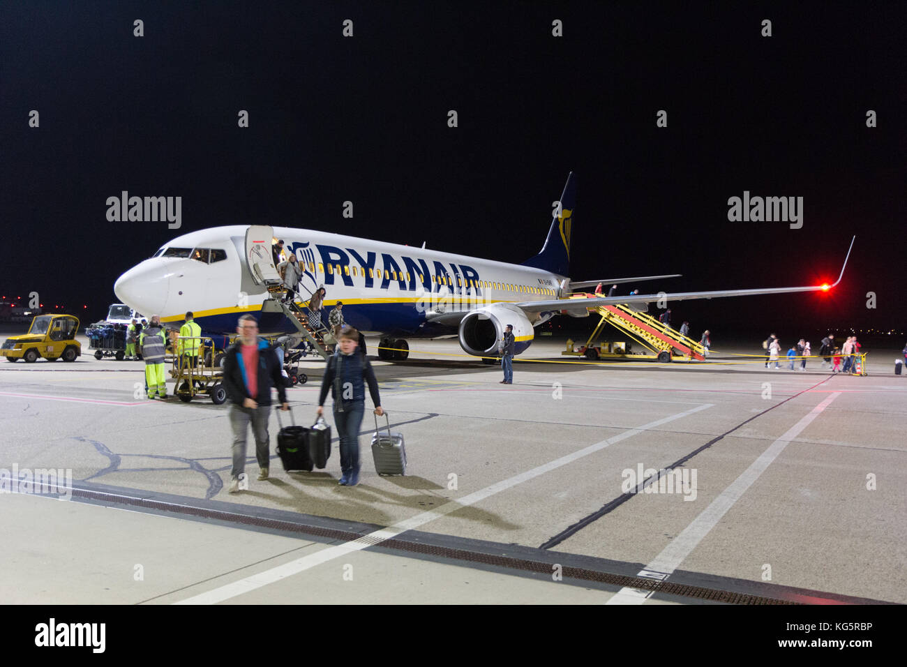 A Ryanair Boeing 737-800 aircraft parked at the Bratislava airport ...