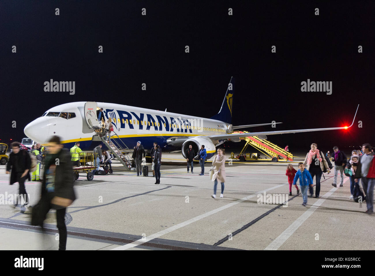 A Ryanair Boeing 737-800 aircraft parked at the Bratislava airport ...