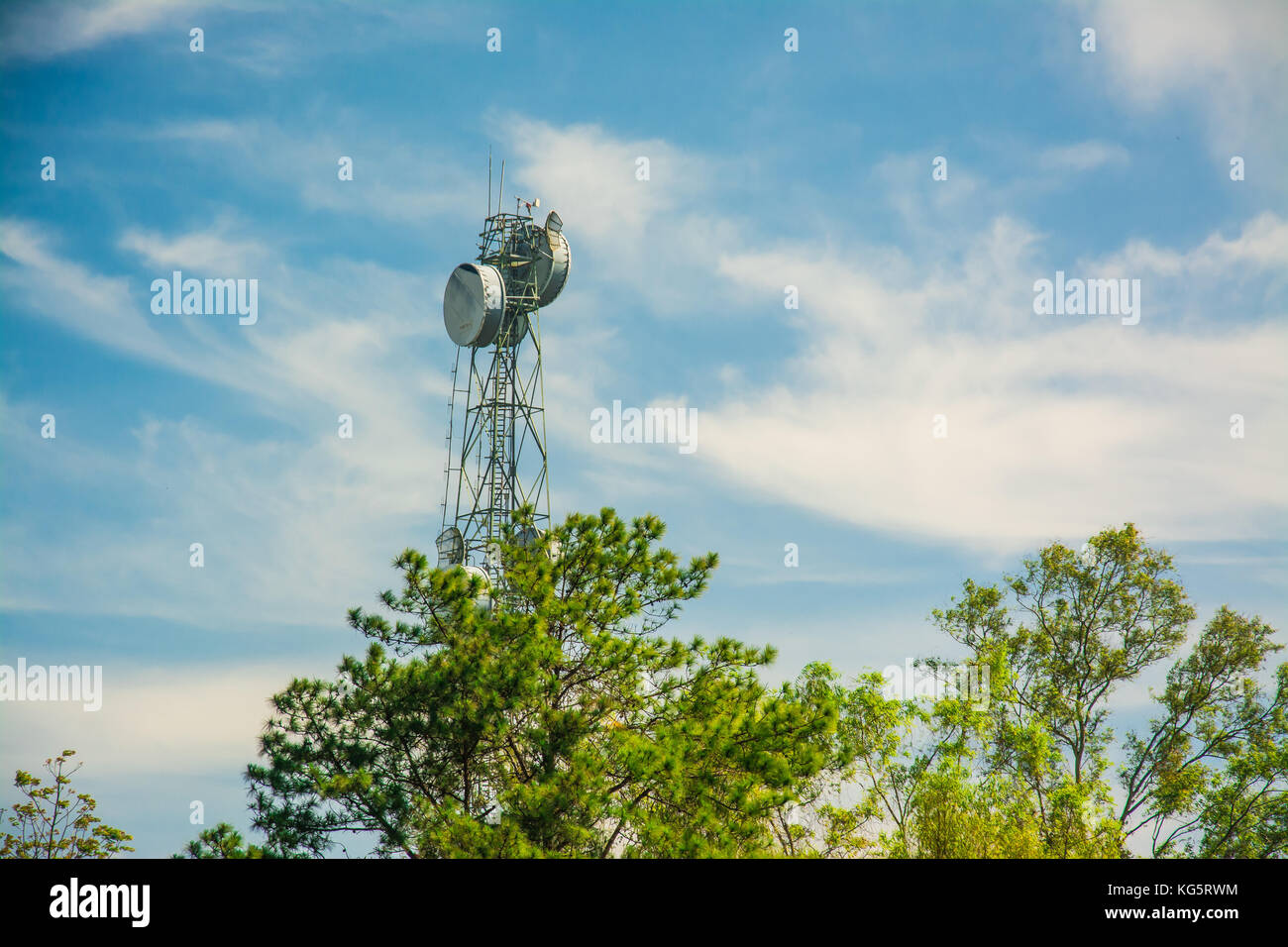 Telecommunications tower Transmission tower or Television towers Stock ...