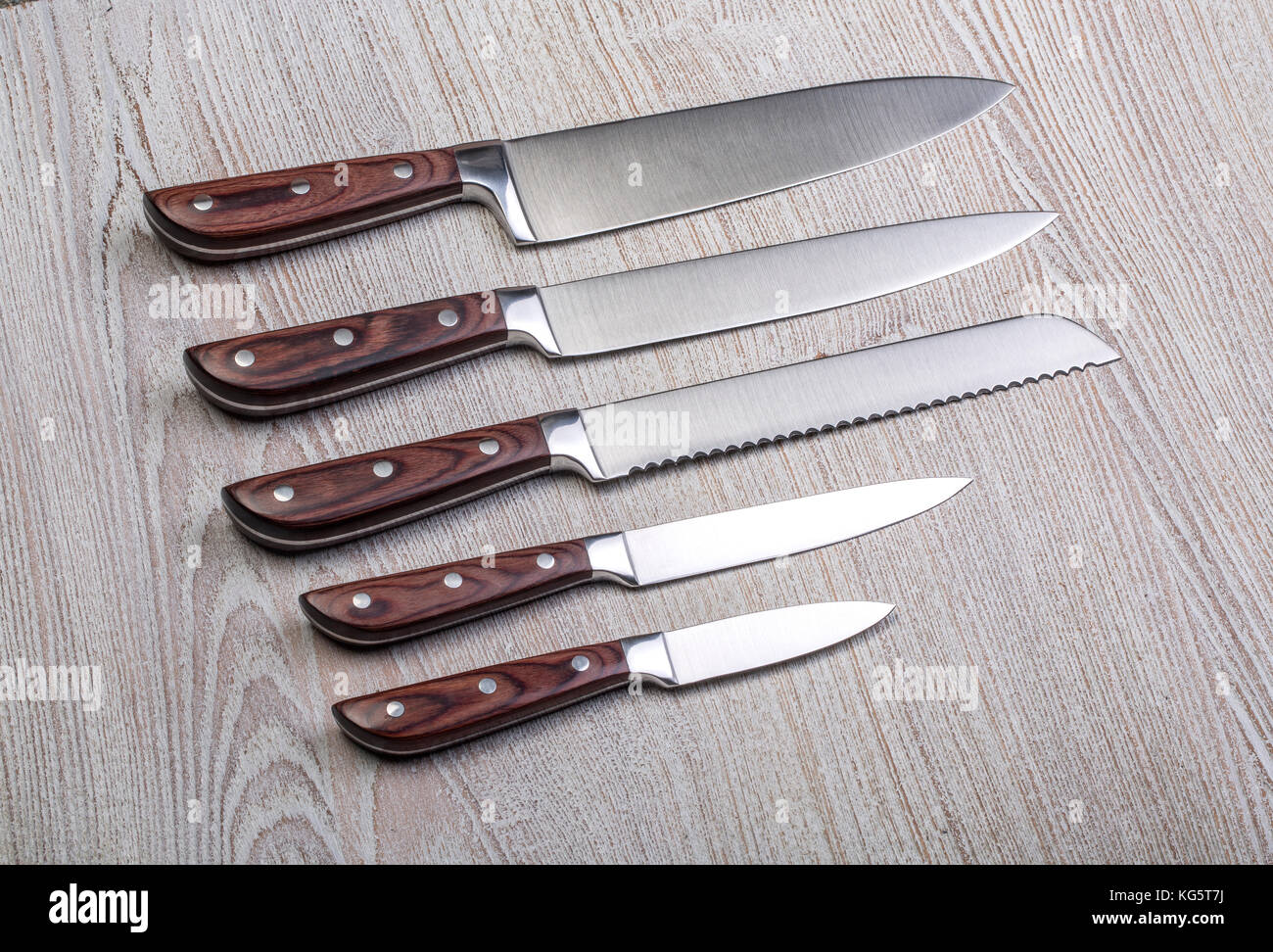 Professional kitchen knives set hi-res stock photography and images - Alamy
