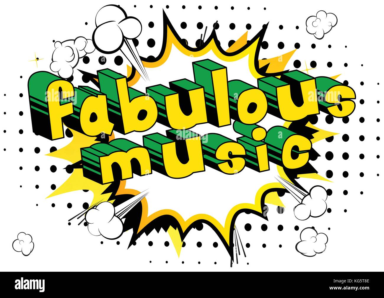 Fabulous Music - Comic book style word on abstract background Stock ...